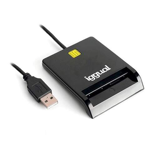 Lector DNI Iggual IGG316740 - 420 kbps, 2 m, USB 2.0, Negro