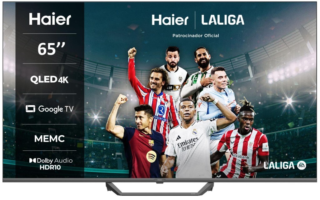 TV Haier 65" QLED H65S80EUX - 4K Ultra HD, Google TV, HDR10